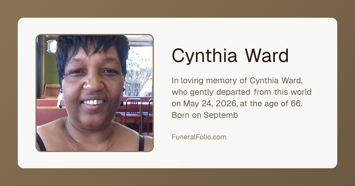 Cynthia Ward - Obituary | FuneralFolio