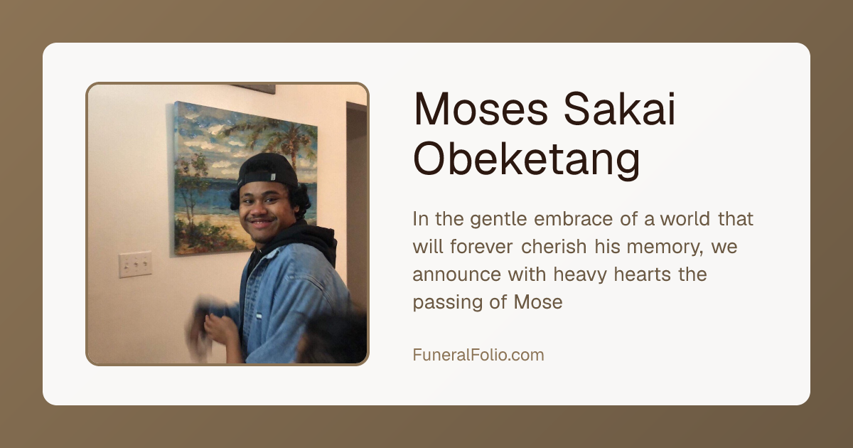 Moses Sakai Obeketang - Obituary | FuneralFolio