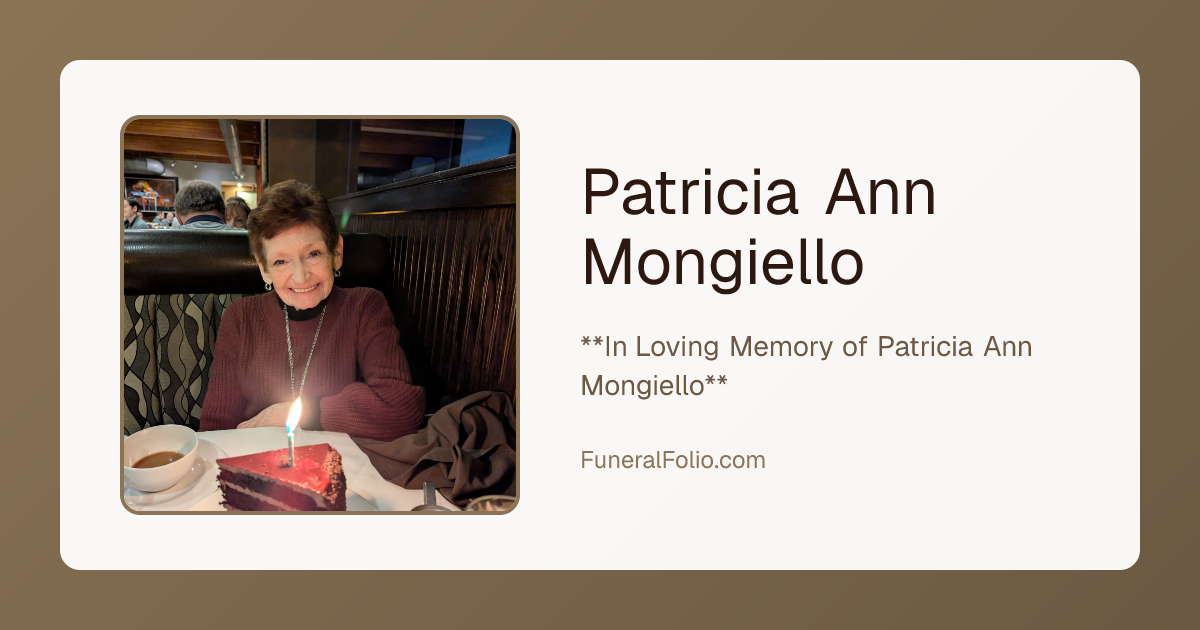 Patricia Ann Mongiello - Obituary | FuneralFolio
